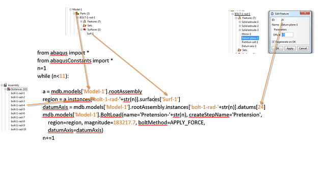 Bolt Pretensioning Using Abaqus Scripting